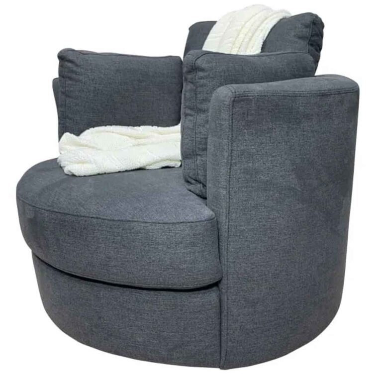 Cozy Cuddle Swivel Chair In Storm Grey - Orange Rentals