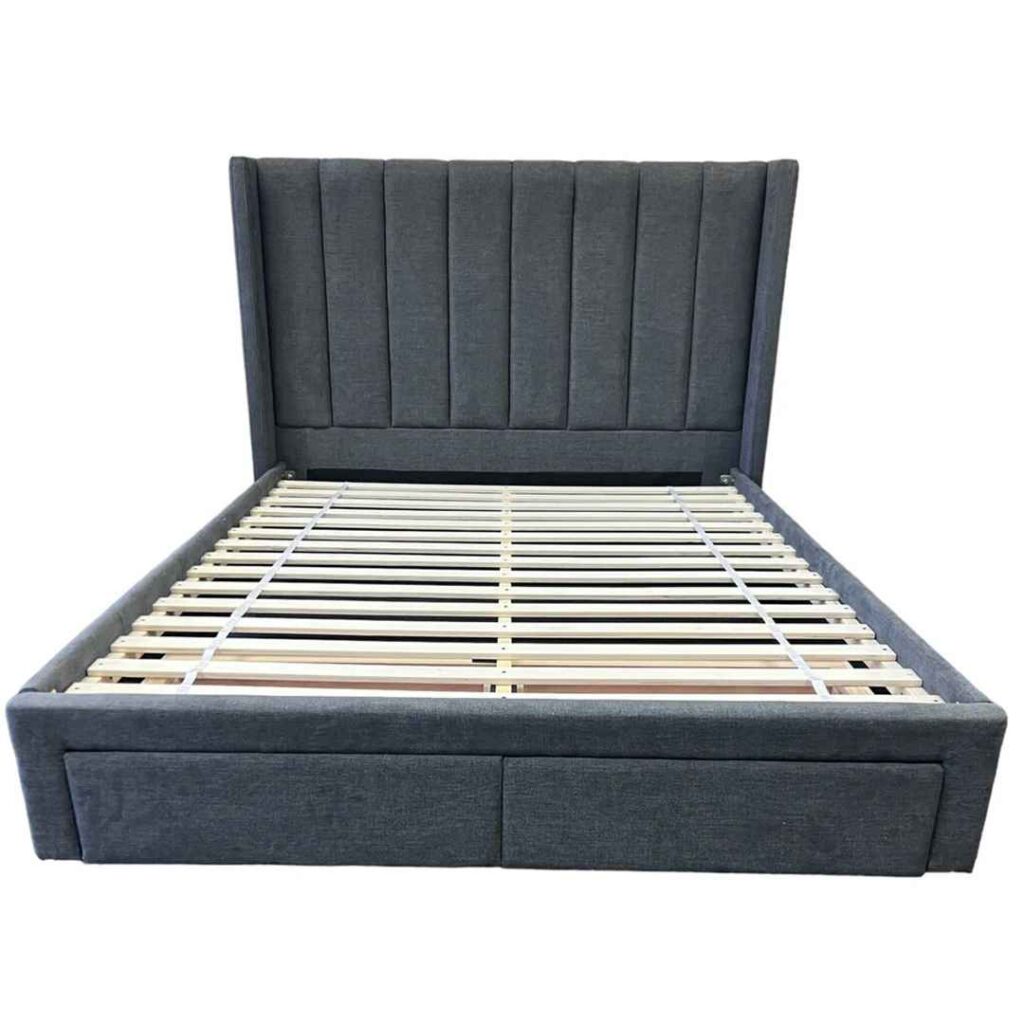 Portland Bed Frame With Draws In Storm - Orange Rentals